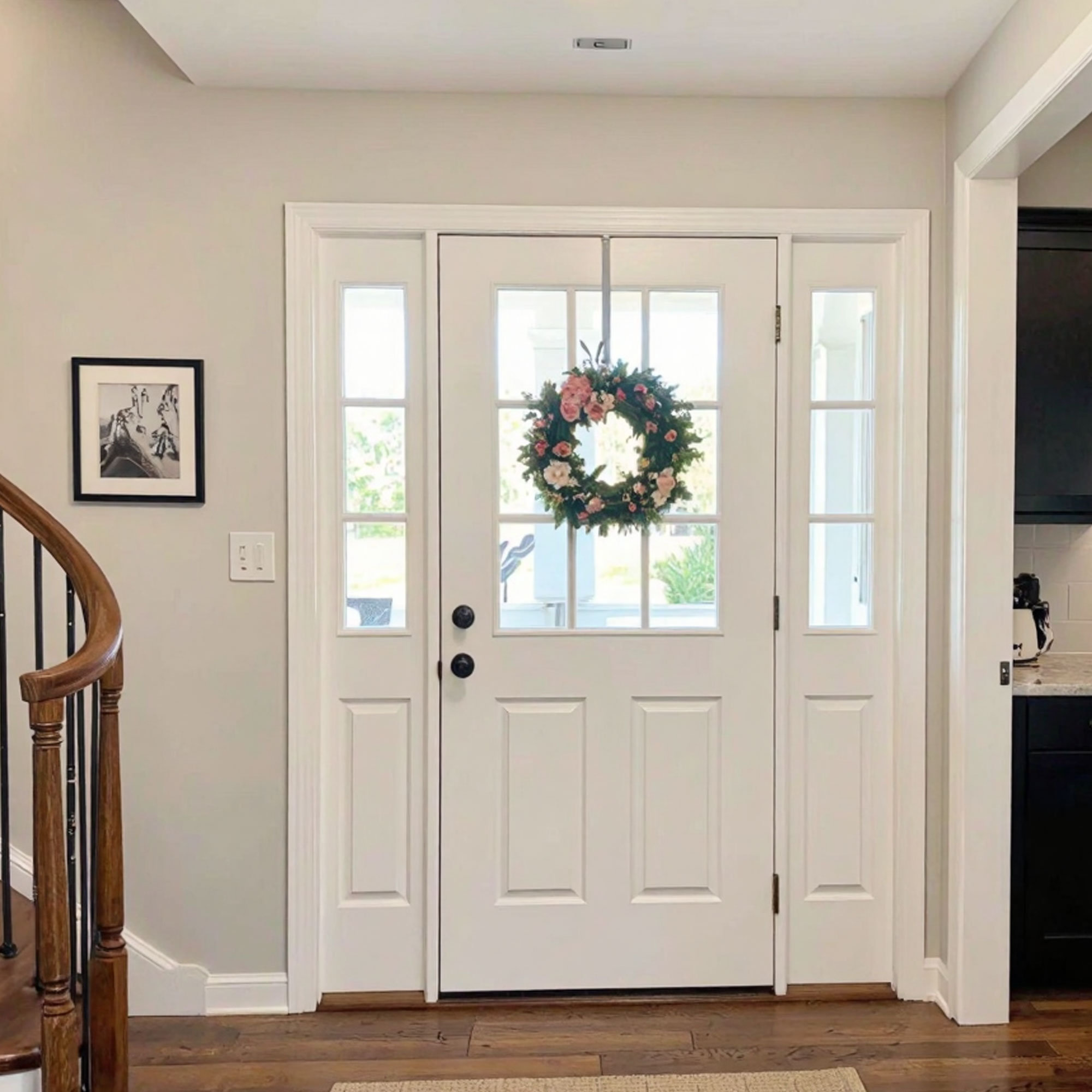 KHSHOW 36'' X 80" Fiberglass Knock-Down Entry Door With Brickmould & Vinyl Frame, Low-E Glass ...